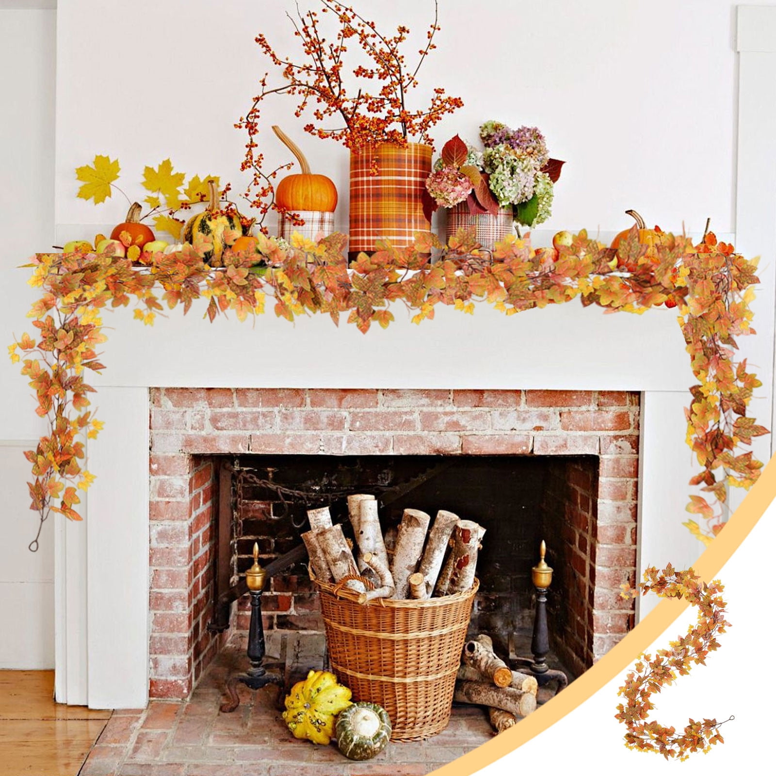 Daiosportswear Halloween Thanksgiving Orange Plastic Maple Leaf Vines ...