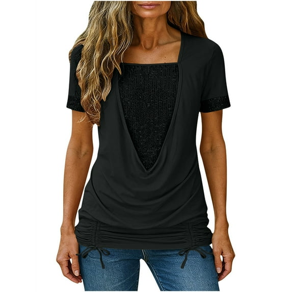 Daiosportswear Linen Shirts for Women Summer Fashion Short Sleeve ...