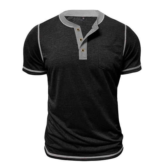 Daiosportswear Men'S Henley Shirts Short Sleeve Button Basic T-Shirts ...