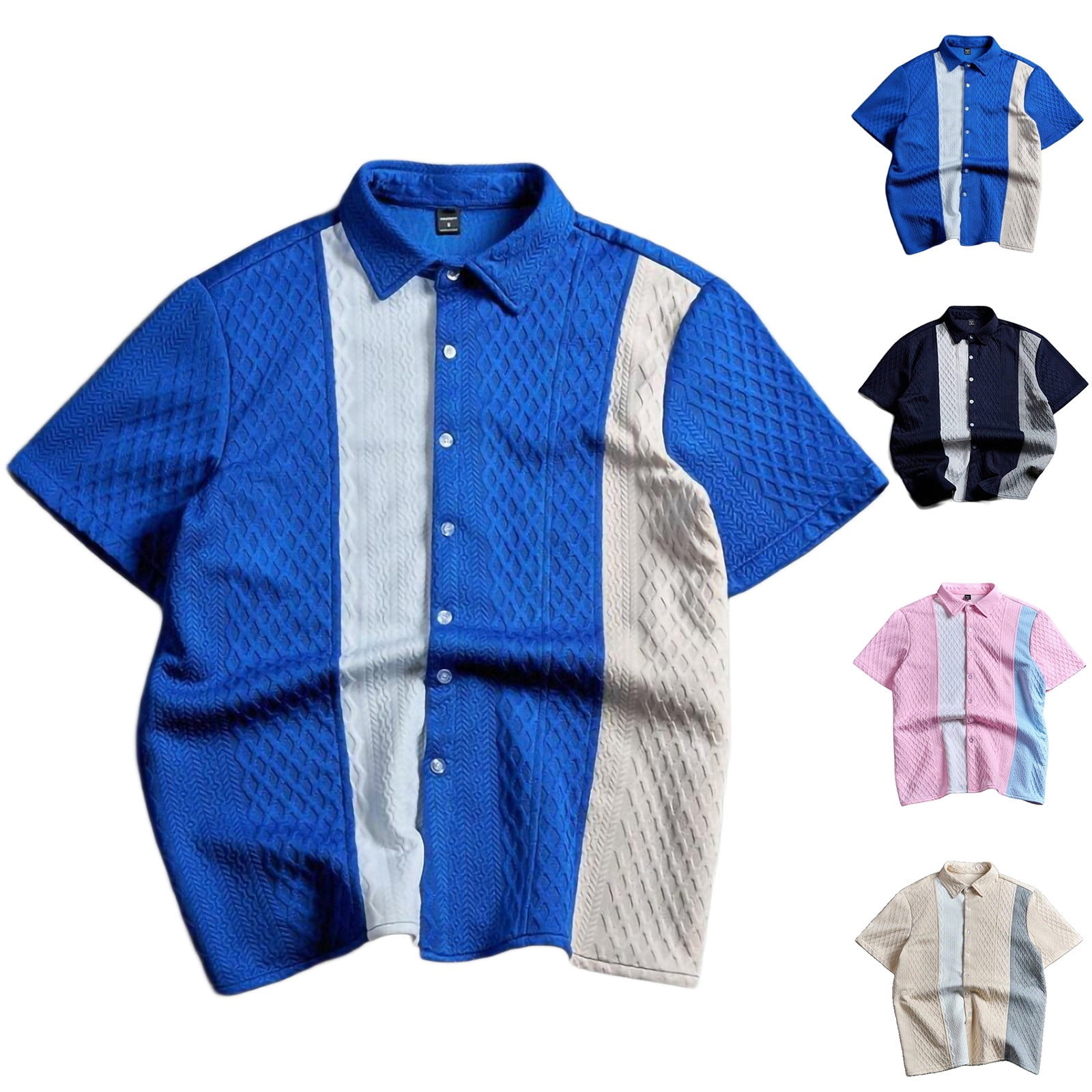 Daiosportswear Men'S Knit Shirts Short Sleeve Button Down Polo Shirt ...