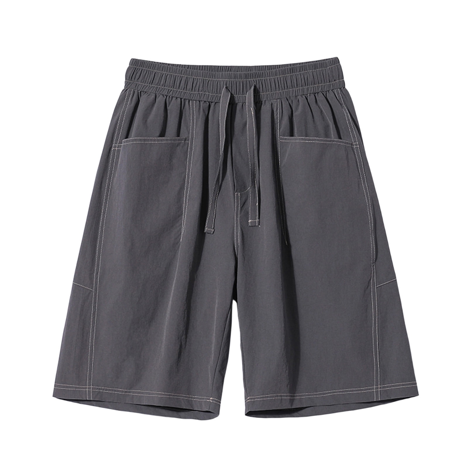 Daiosportswear Men'S Nylon-Spandex Casual Shorts, Elastic Drawstring ...