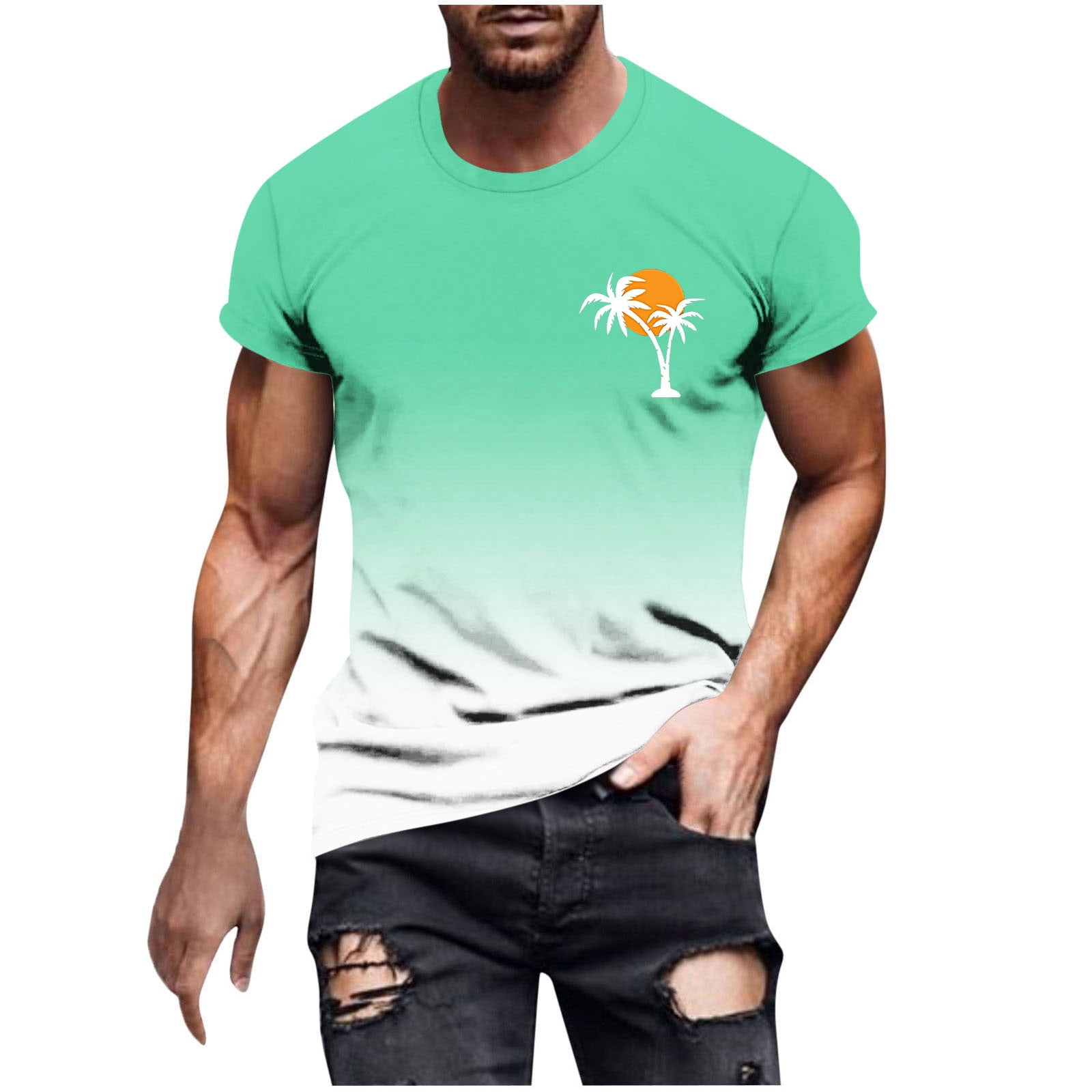 Daiosportswear Men'S Ombre Athletic Shirts Big & Tall Short Sleeve ...