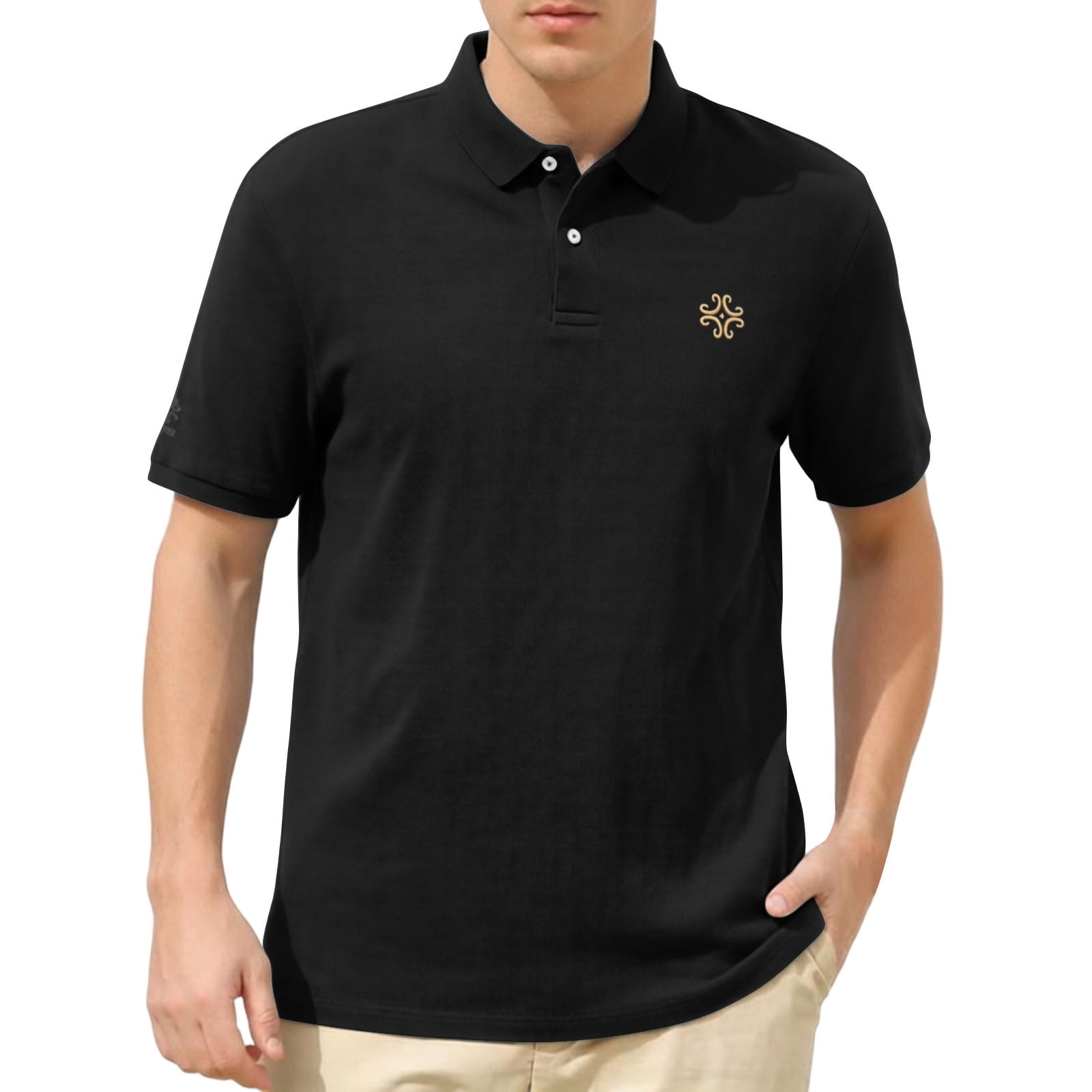 Daiosportswear Men'S Polo Shirt Designer Embroidery Solid Short Sleeve ...