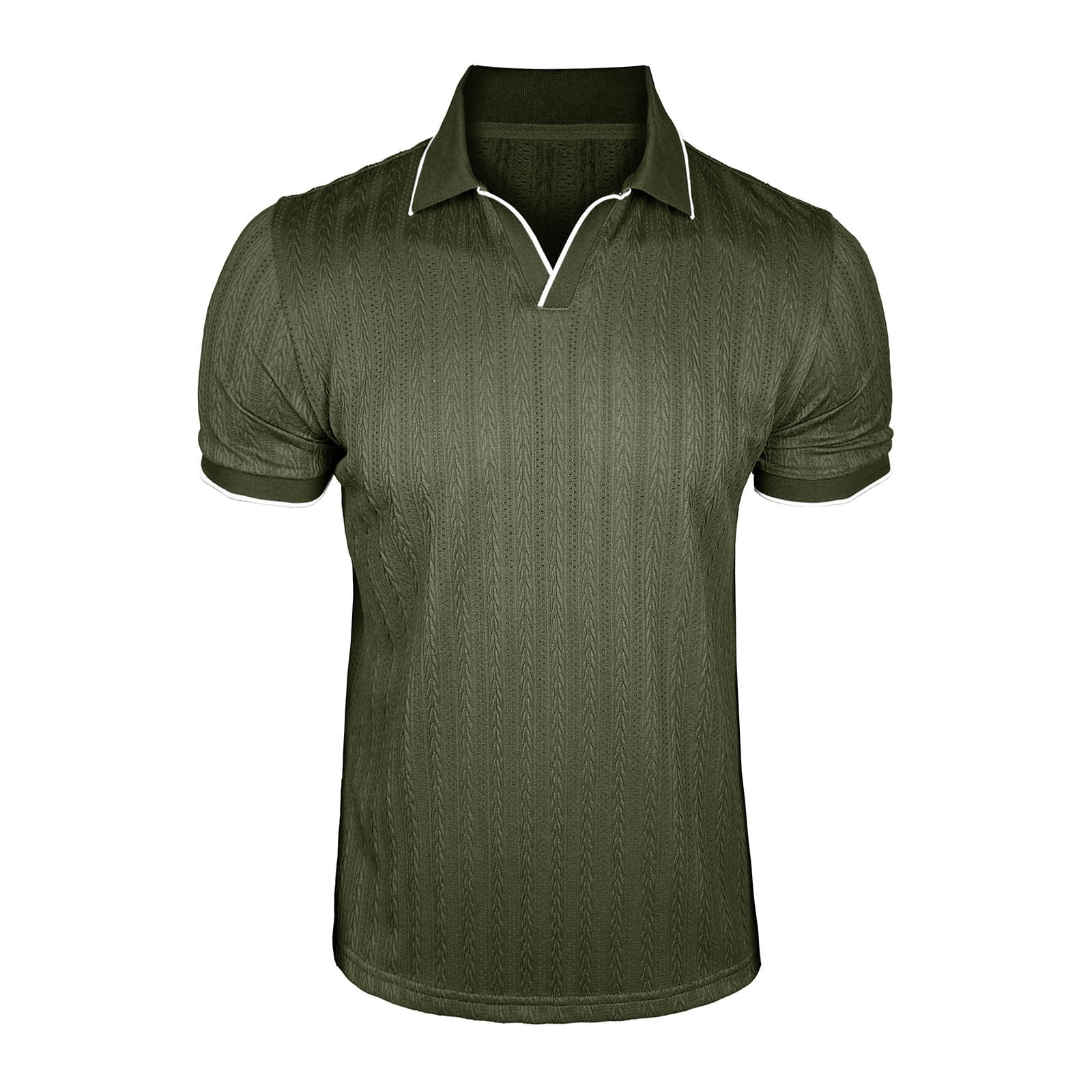 Daiosportswear Men'S Polo Shirt Short Sleeve V Neck Stretch Golf Shirts ...