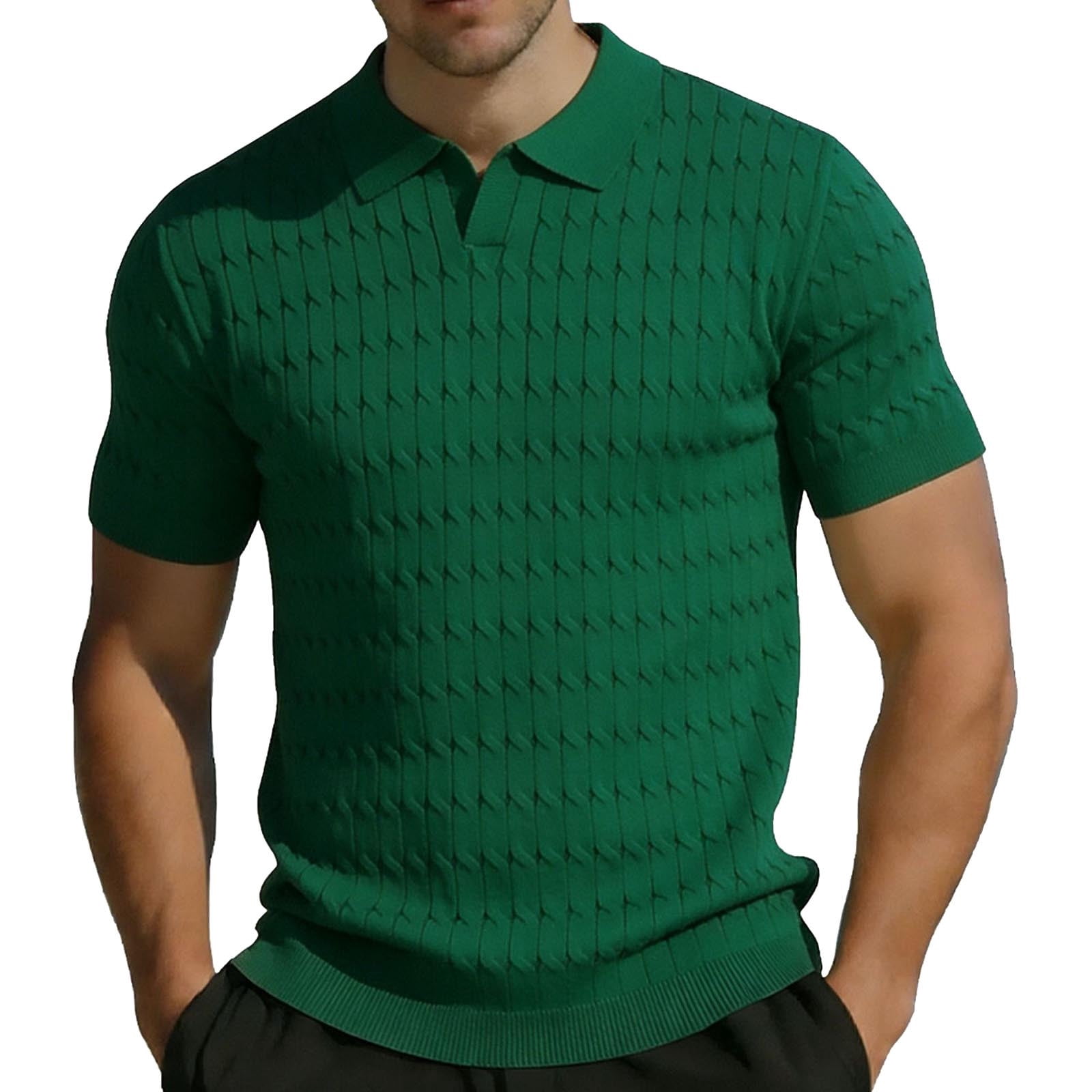 Daiosportswear Men'S Polo Shirt Summer Short Sleeve Vacation Button ...