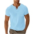 Daiosportswear Men'S Slim Fit Solid V-Neck Henley Top Lightweight ...
