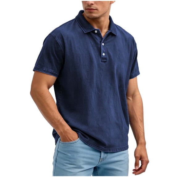 Daiosportswear Men'S Vintage Washed Polo Shirts Classic Fit Pullover ...