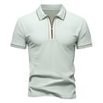 Daiosportswear Men'S Zipper Golf Shirts Short Sleeve Polo Shirts Solid ...