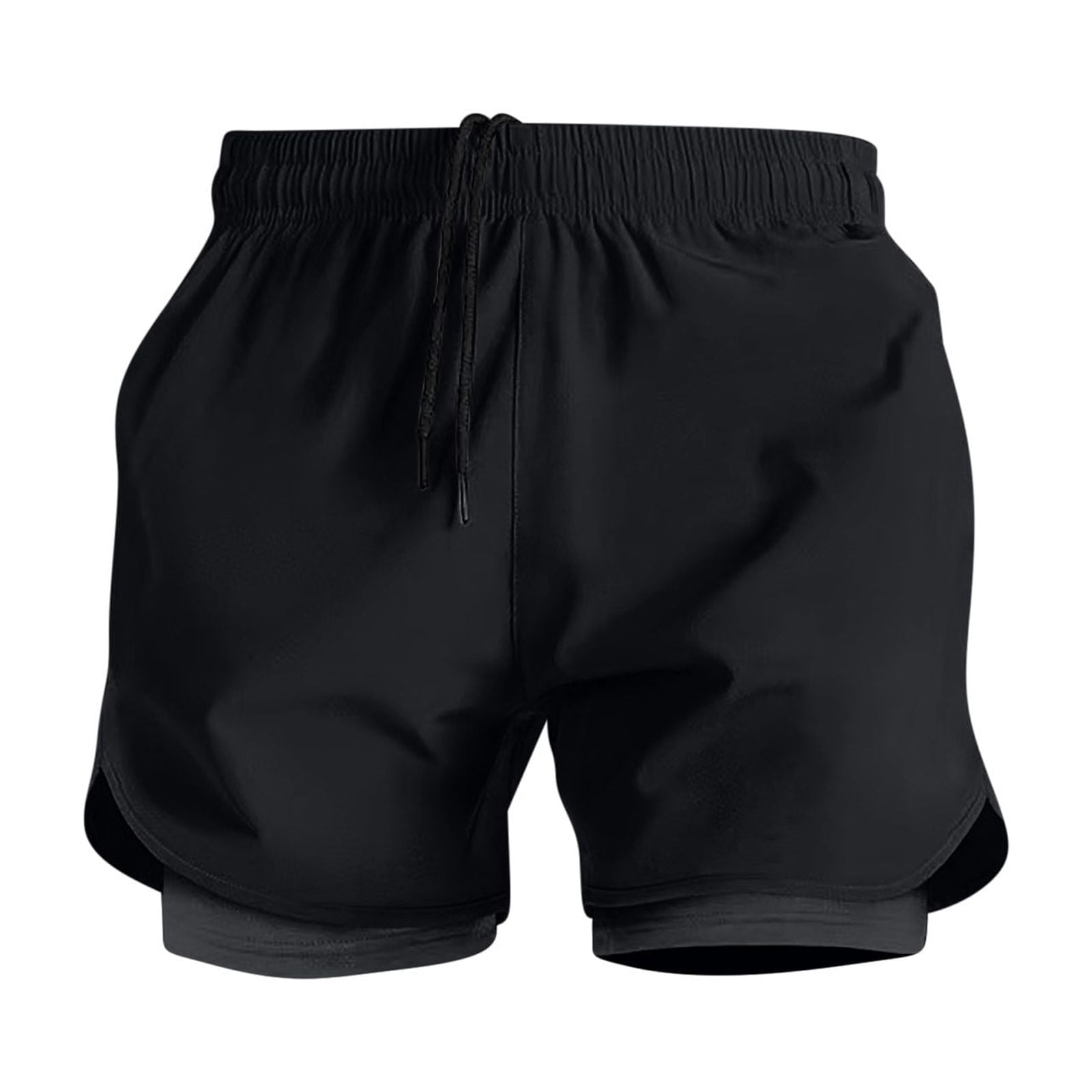 Daiosportswear Men's 2 in 1 Running Shorts Quick Dry Athletic Gym ...
