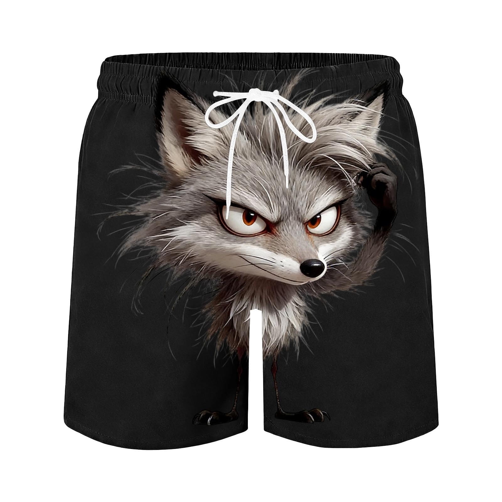 Daiosportswear Men's Lightweight Humorous Print Swim Shorts for Beach ...