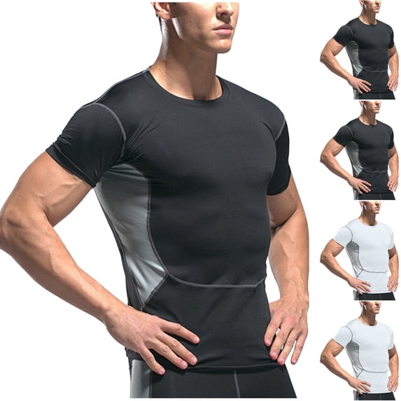 Daiosportswear Mens Short Sleeve Athletic Sport T-Shirt Base Layer Top ...