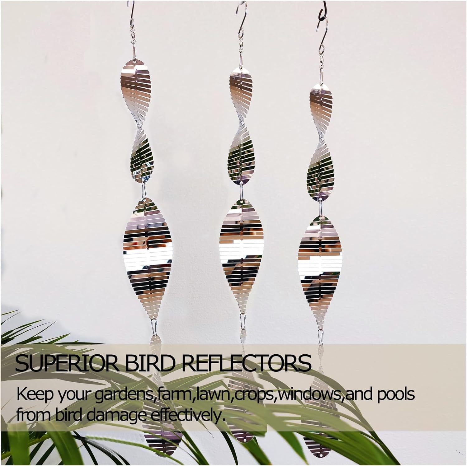 Daiosportswear Metal Bird Scare Discs Set Highly Reflective Double ...