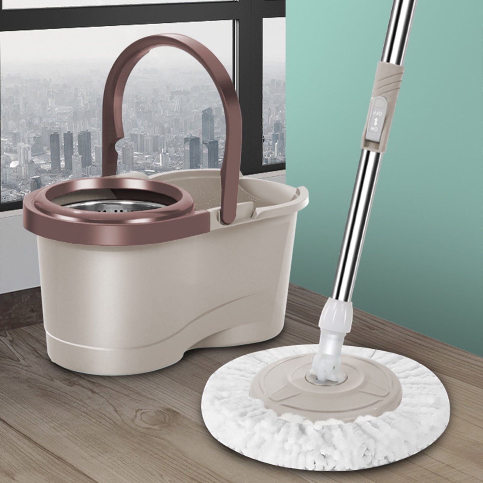 Daiosportswear Spin Mop and Bucket Rotary Mop Labor Saving Hand Mop ...