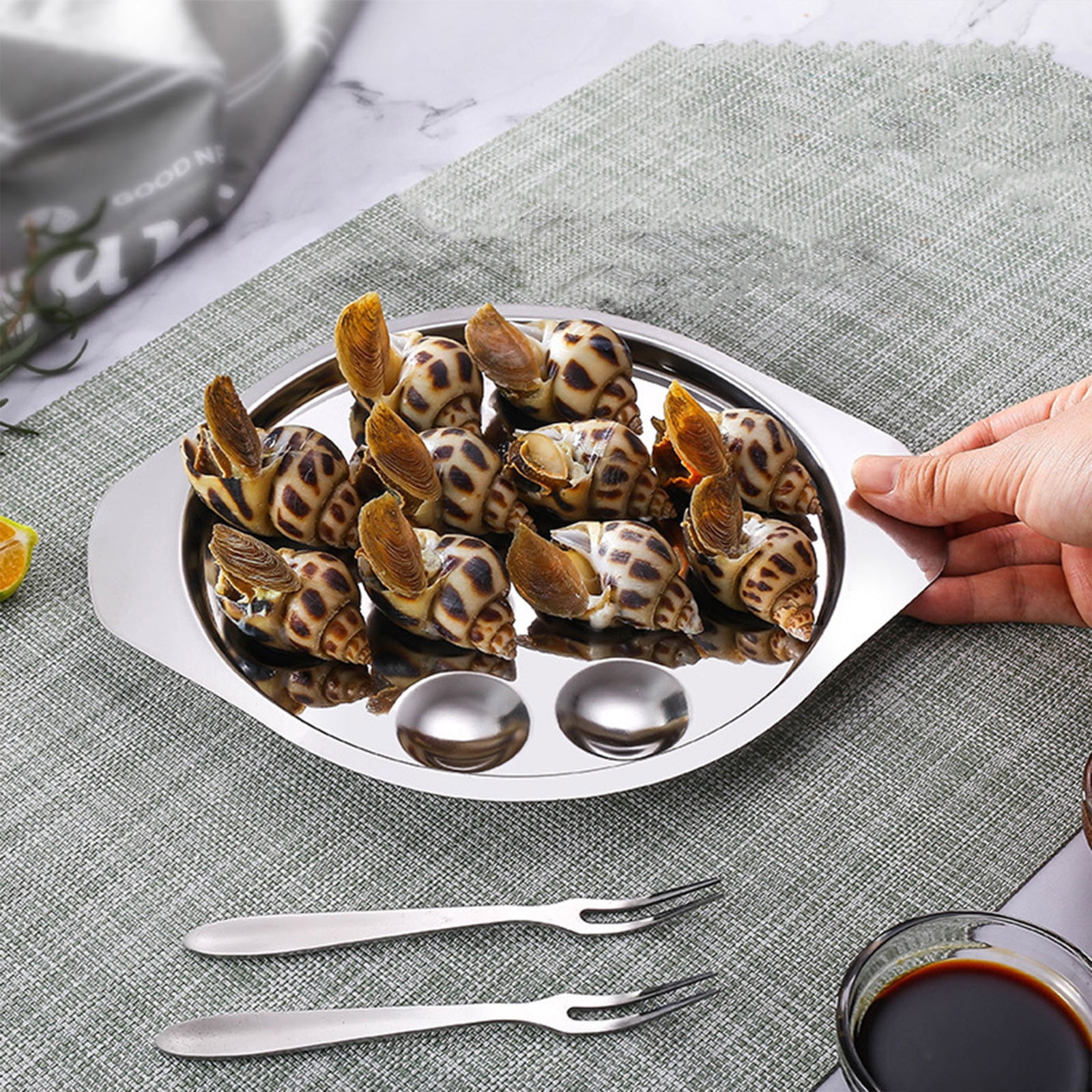Daiosportswear Stainless Steel Snail Escargot Tray Snail Dishes 12 ...