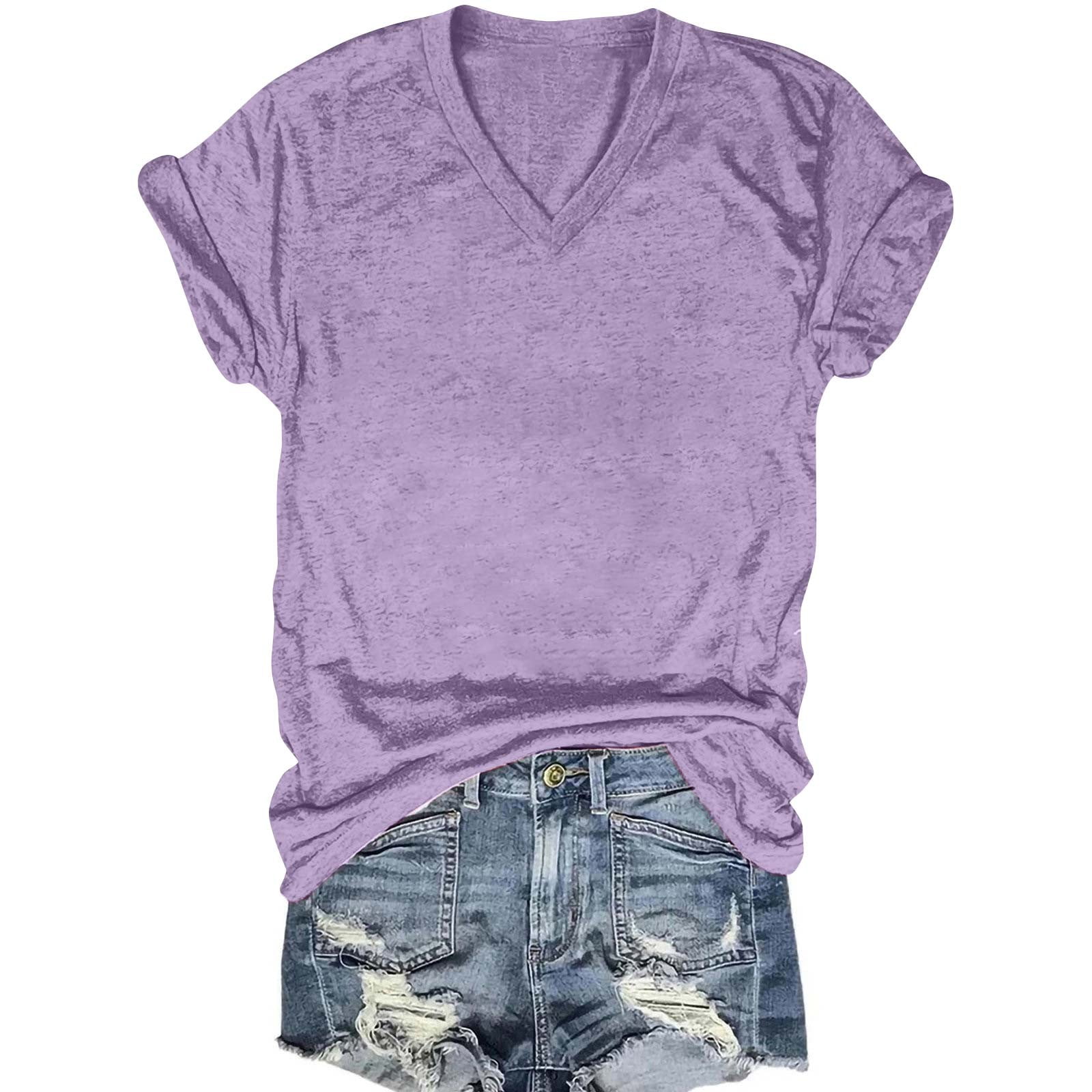 Daiosportswear T Shirts Short Sleeve V Neck Tees Womens Tops Beach ...