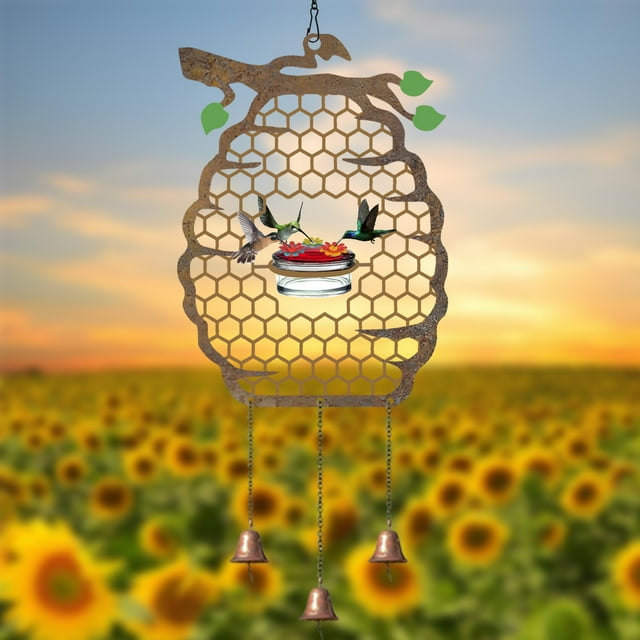 Daiosportswear Wind Chime Hummingbird Feeder，Honeycomb Bird Feeding ...