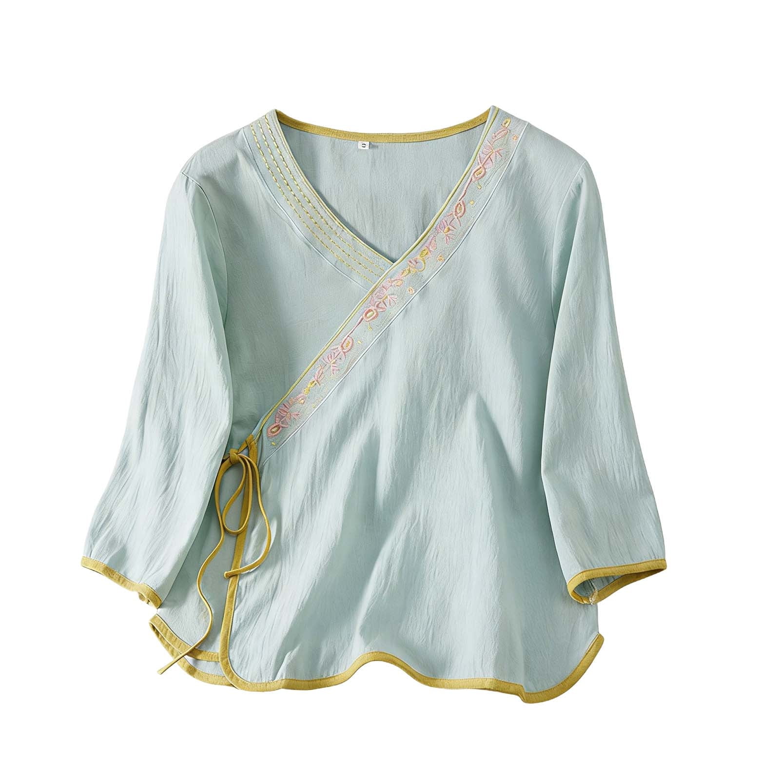 Daiosportswear Women's Hanten Kimono Cardigan Long Sleeve Wrap Front ...
