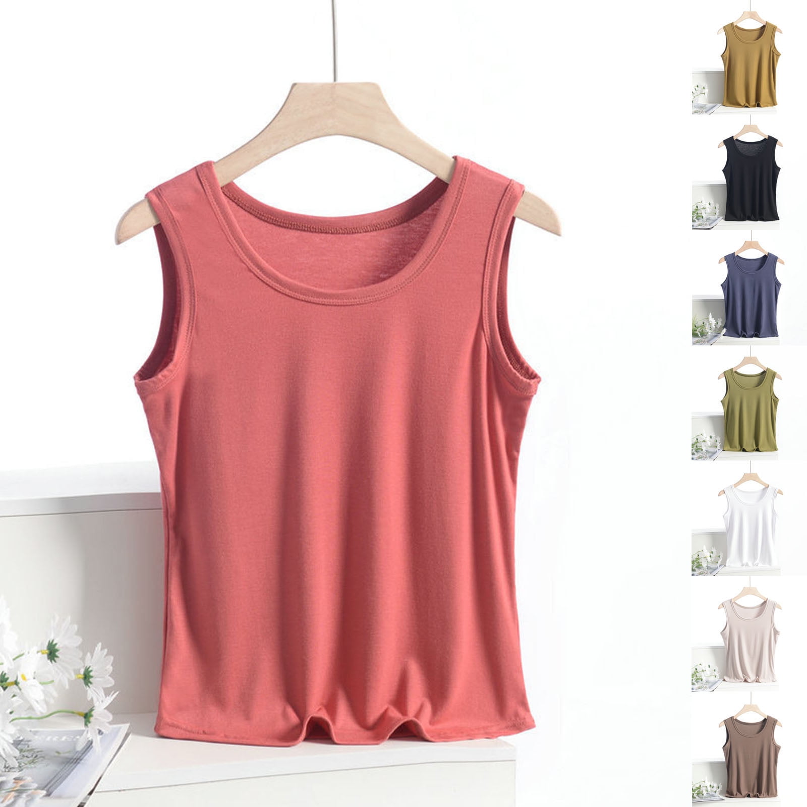 Daiosportswear Womens Tank Tops Summer Casual Crew Neck Sleeveless Top ...