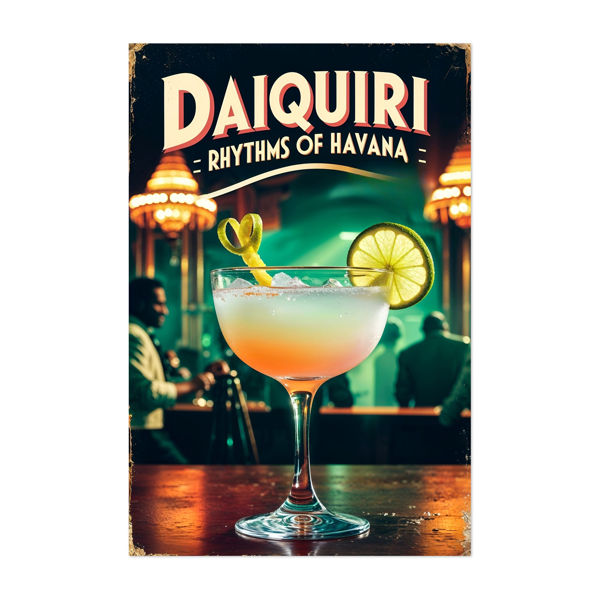 Daiquiri Cocktail Poster: Vintage Havana Rhythms - Havana Cuba ...