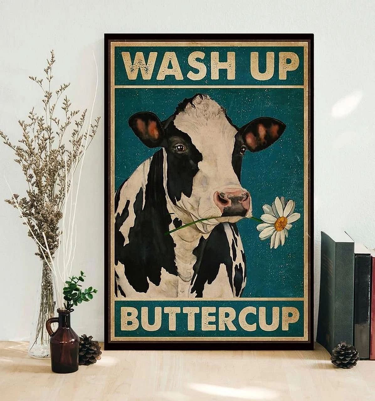 Dairy Cattle Wash Up Buttercup Poster Home Decor Vintage Art Print Cute ...