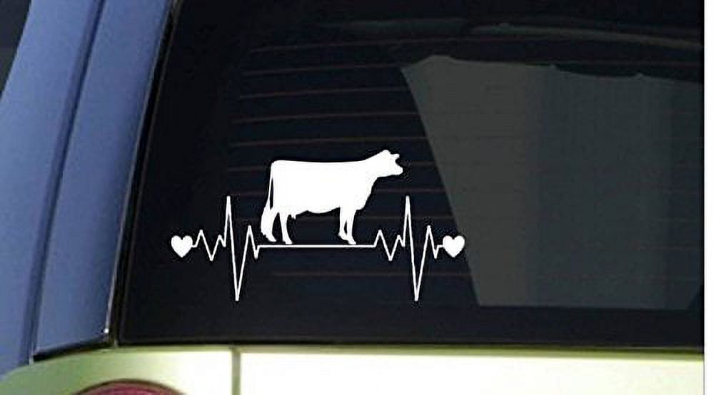 Dairy Cow Lifeline *I906* 8 inch wide Sticker cow heartbeat decal ...