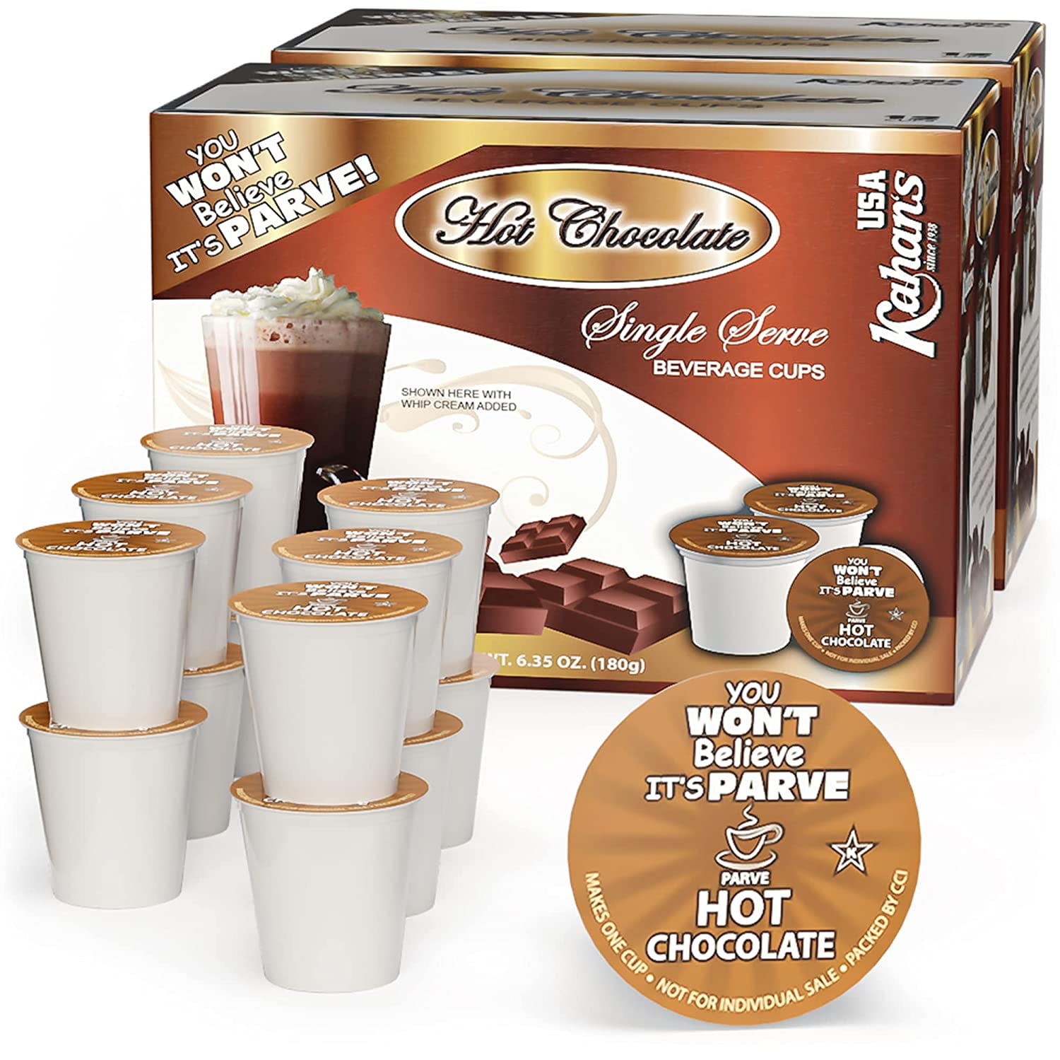 Dairy Free, Hot Chocolate Cups, Compatible with K Cup Coffee Maker, (2 ...