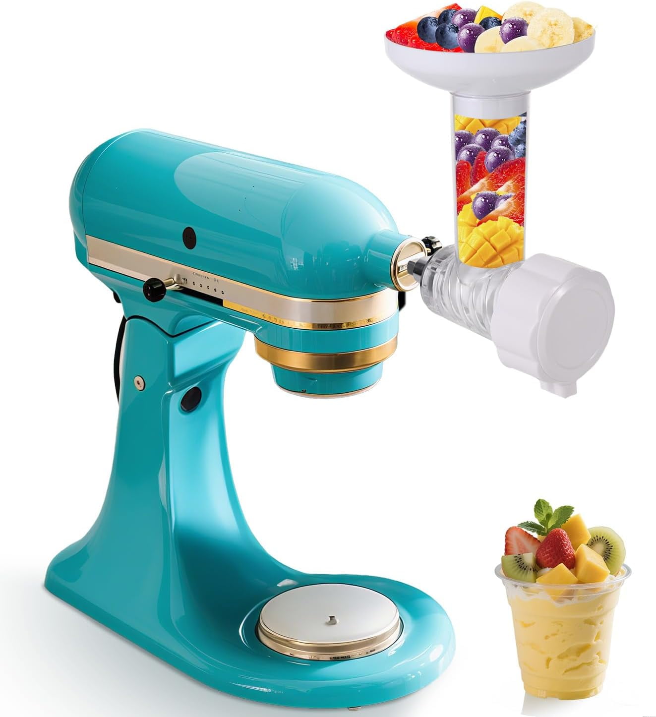 Dairy Fruit Ice Maker Attachment Compatible with Stand Mixers, Fronzen ...