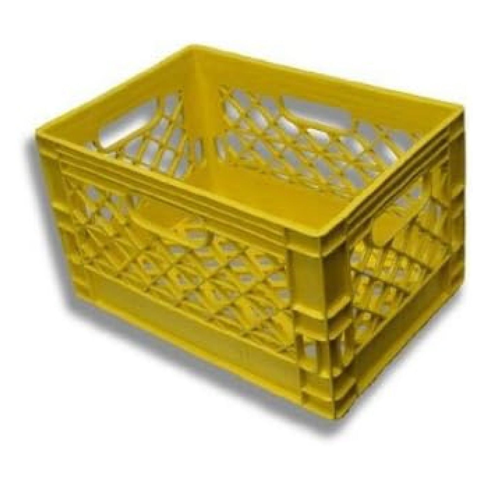 Dairy Milk Crate 6 Gallon, 24 Quart - Yellow Rectangular Stackable ...