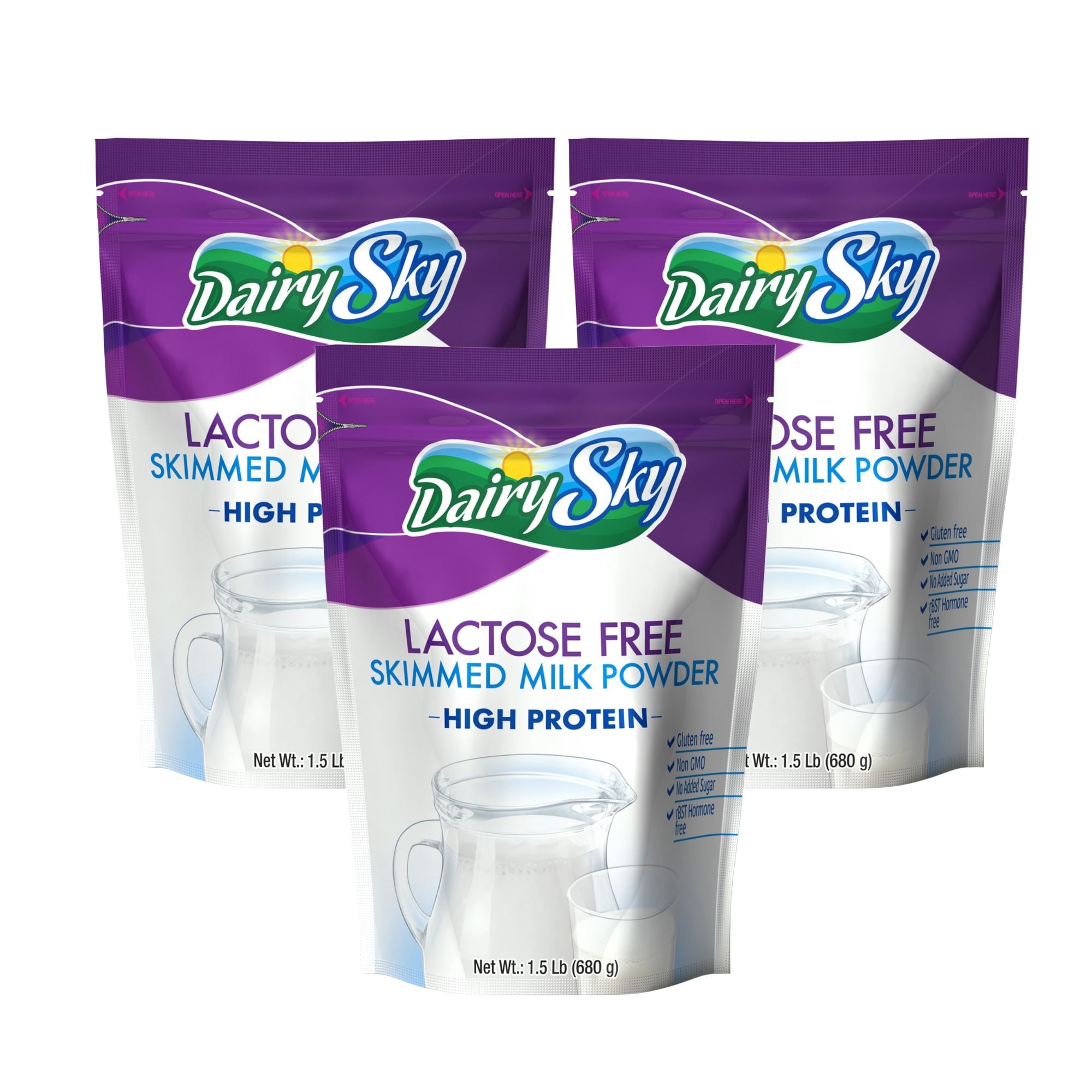 DairySky Lactose Free Powdered Milk 1.5lb - Skim Milk Powder, Non GMO ...