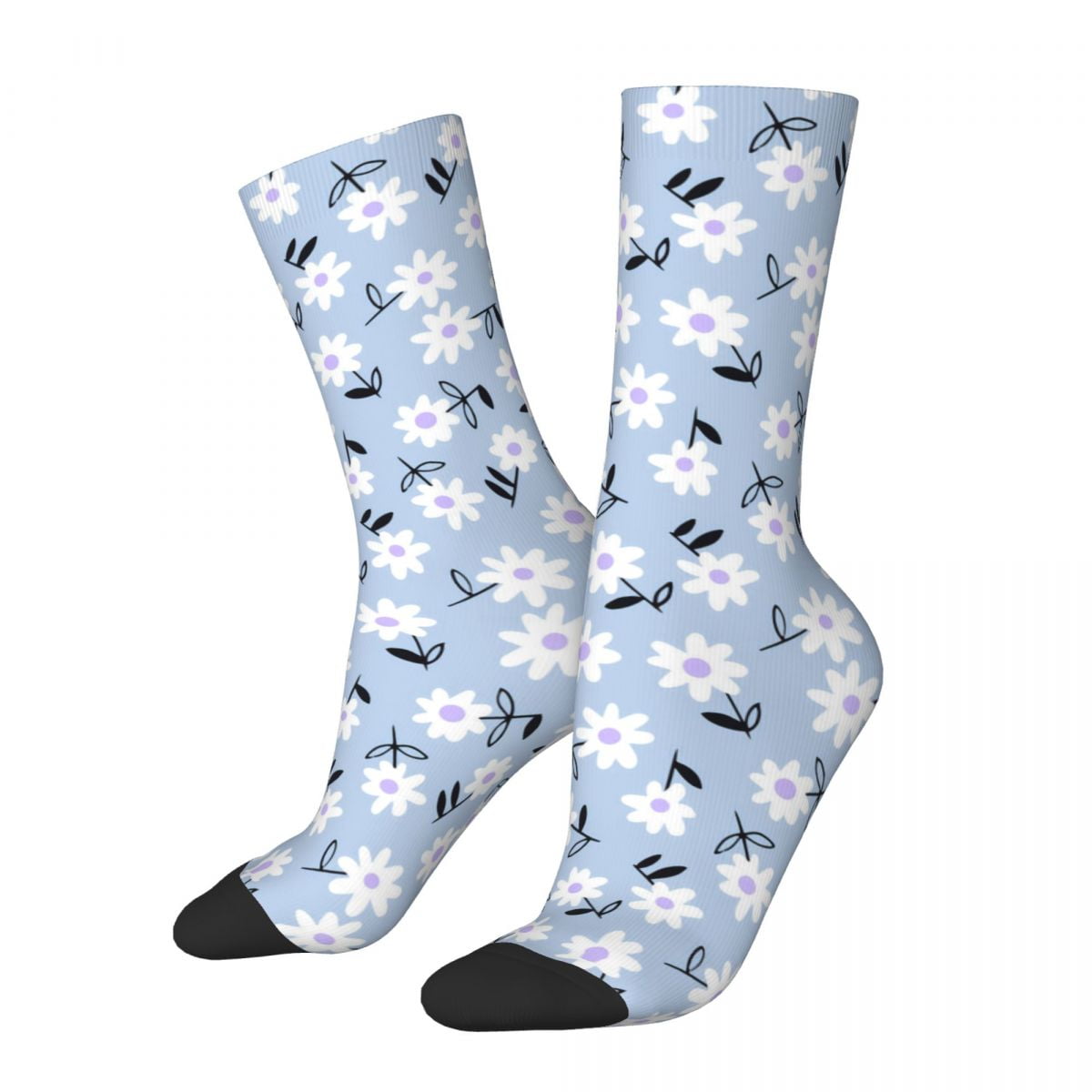 Daisies Blossom Socks Abstract Flowers Print Harajuku Stockings Autumn ...