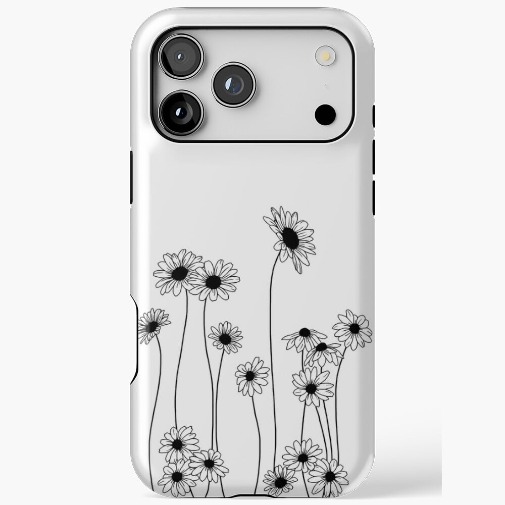 Daisies Botanical Line Drawing Art iPhone Case 11 to 17 Pro Max ...