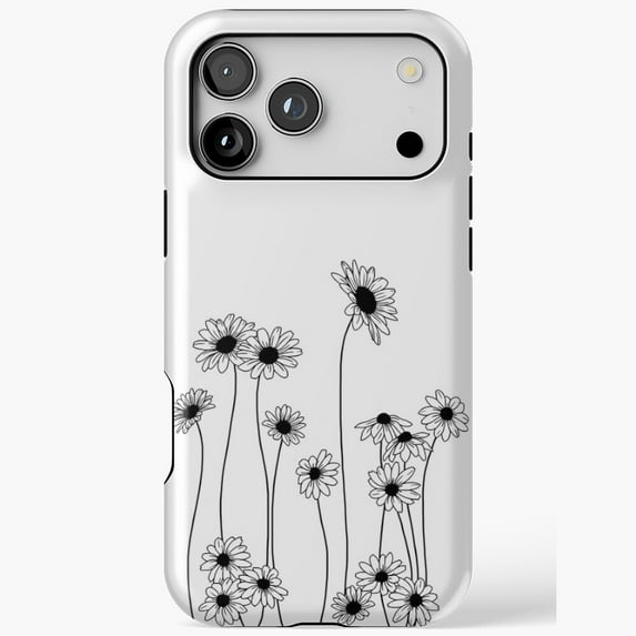 Daisies Botanical Line Drawing Art iPhone Case 11 to 17 Pro Max ...