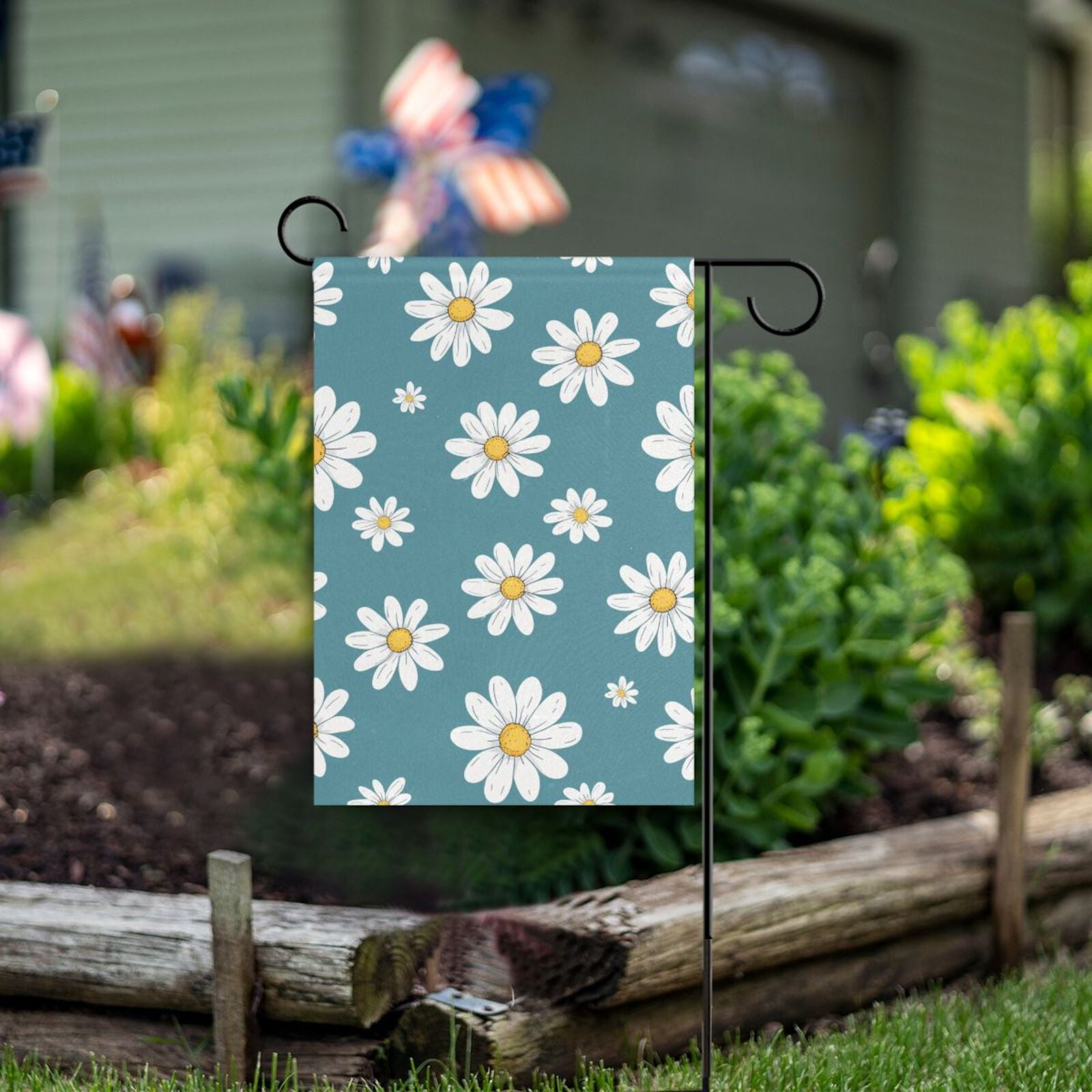 Daisies Floral Flowers Garden Flag Double Sided Outdoor Banners for ...
