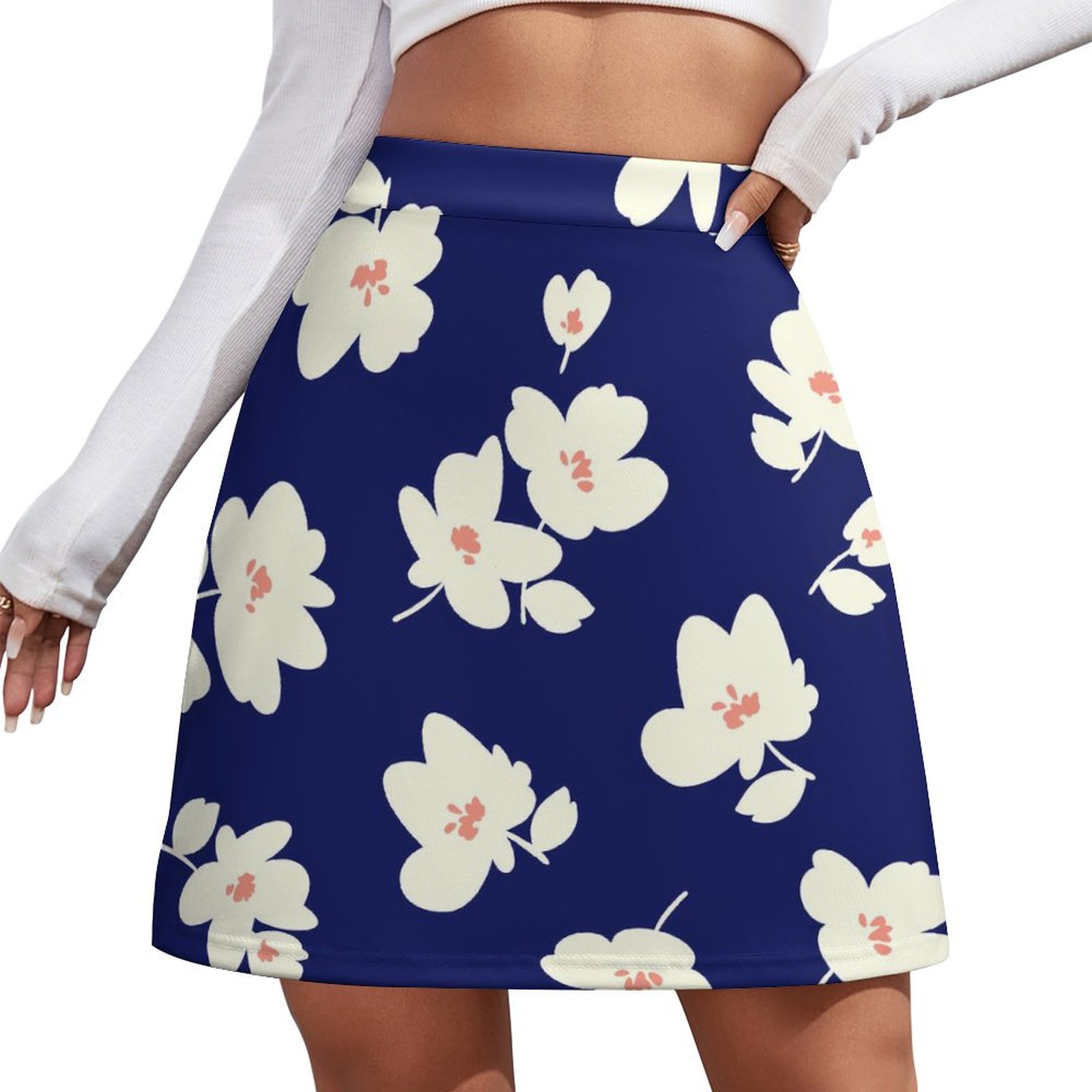 Daisies Floral Skirt Cute Flowers Print Vintage Mini Skirts Summer High ...