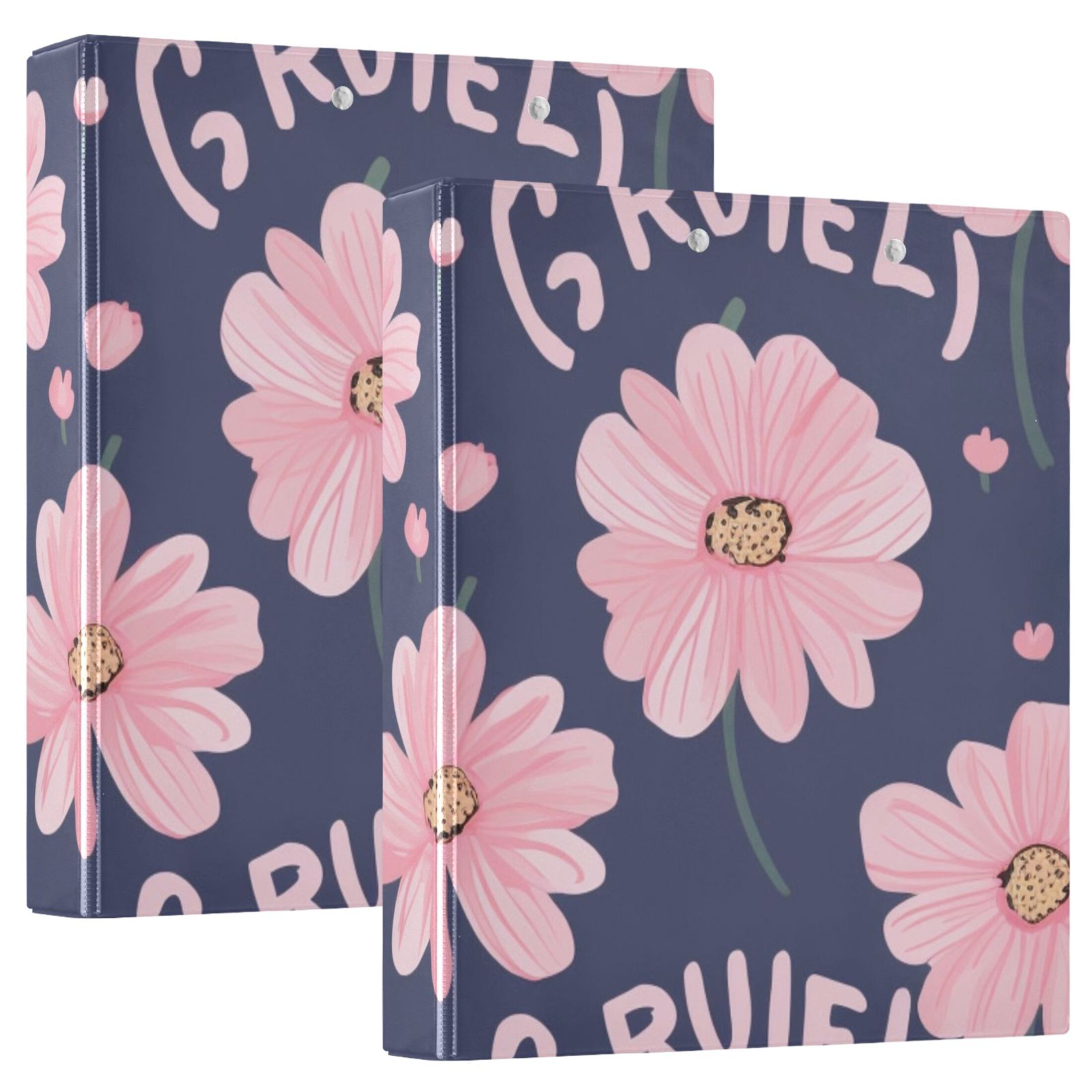 Daisies Flower and Character 3 Ring Hardcover Binders 1.5" Round Rings ...