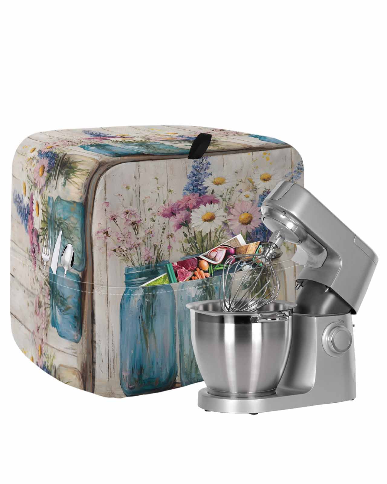 Daisies Flowers Stand Mixer Dust Cover with Storage Pocket & Handles ...