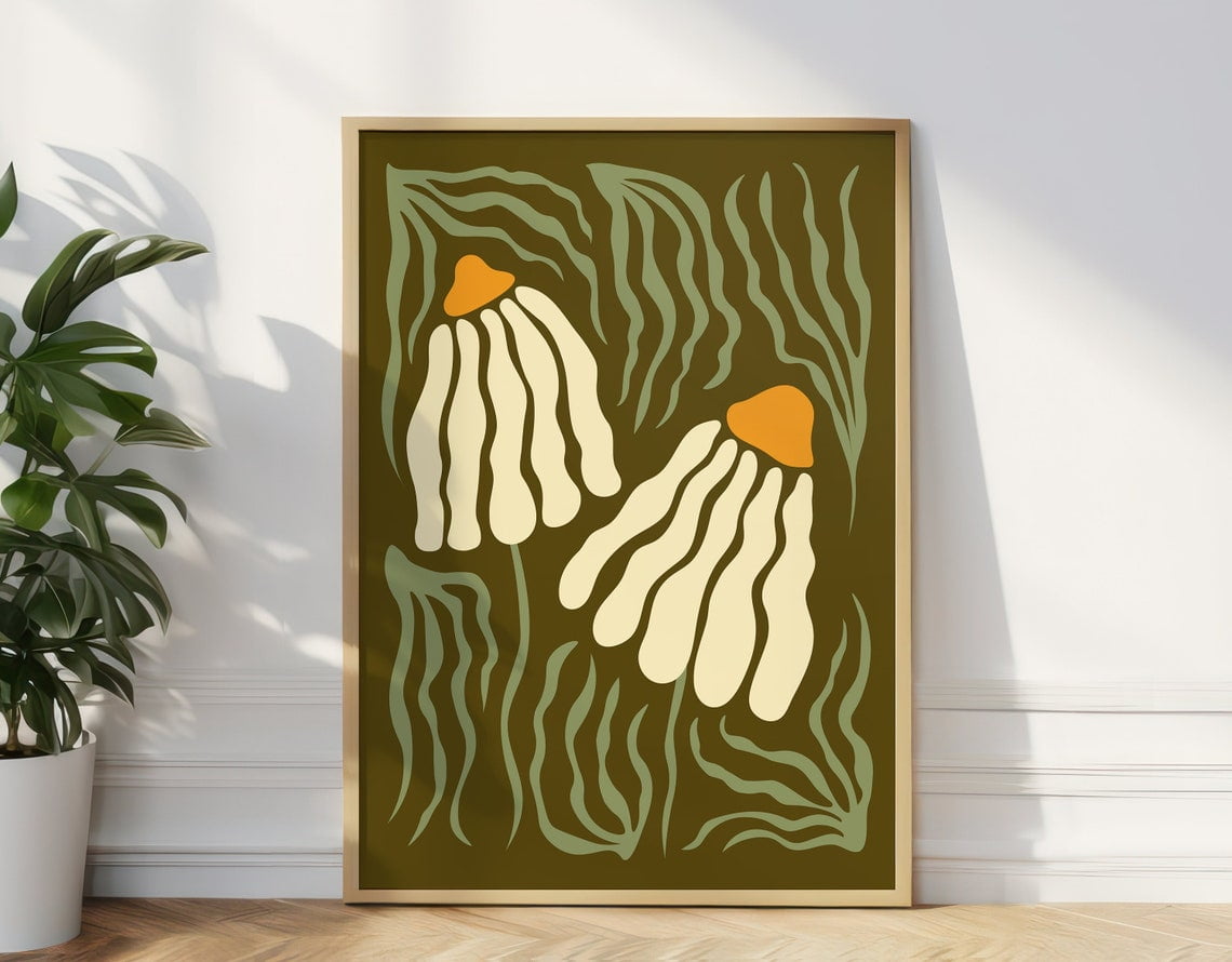 Daisies Matisse Inspired Style Flower Poster, Henry Matisse, Exhibition ...