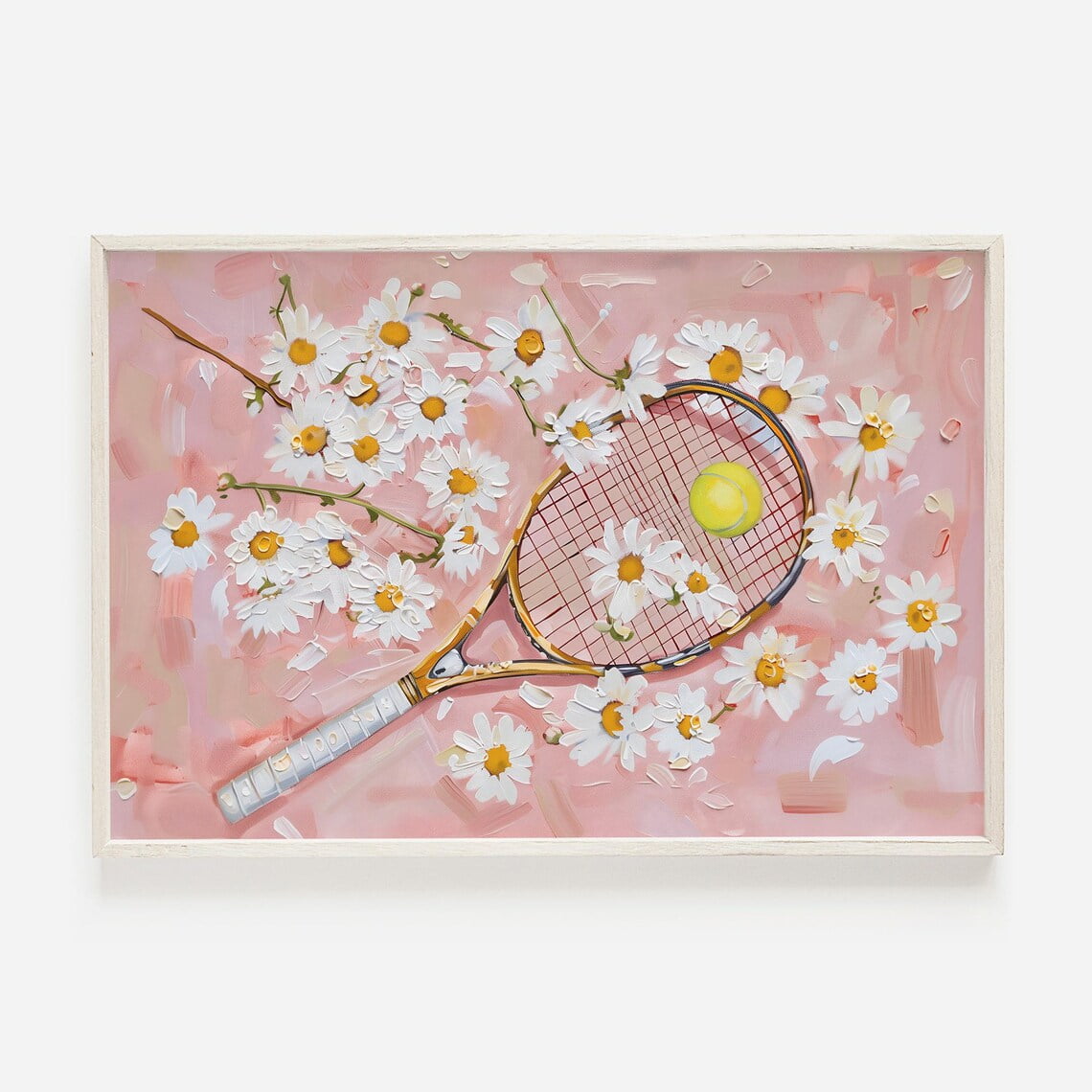 Daisies And Tennis Racket Print, Vintage Tennis Aesthetic, Country Club ...