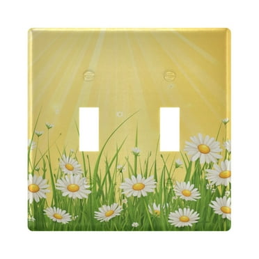 Luxury Flower and Leaf Light Switch Plate Covers 2 Gang Wall Plate ...
