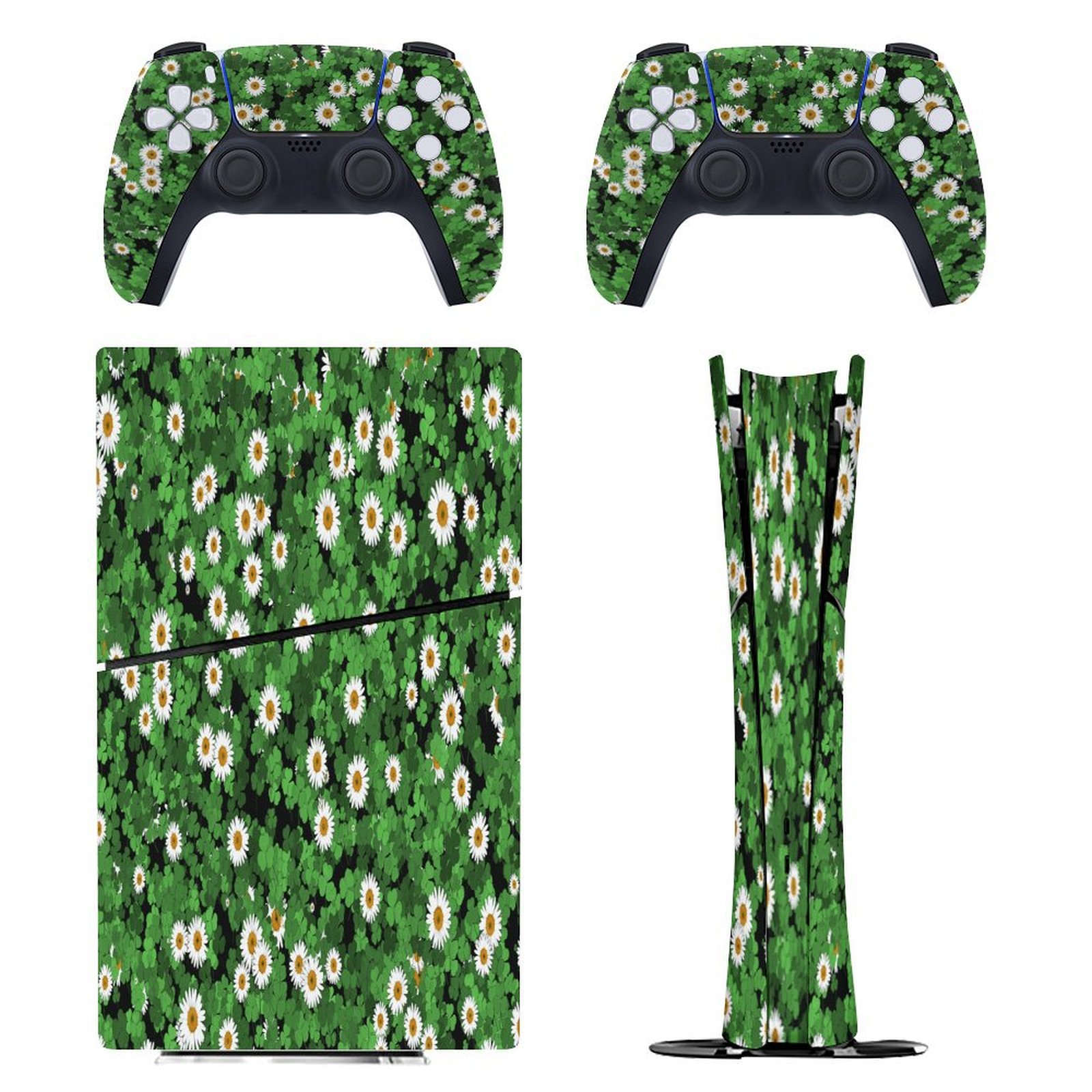 Daisies，green PS5/PS5 Slim Digital Disc Skin Sticker For Console And ...