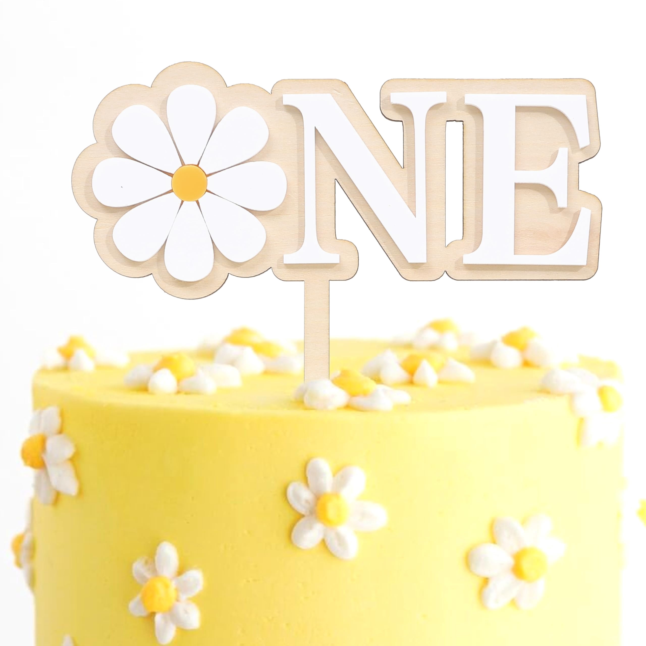 Daisy 1st Birthday Wooden Cake Topper AIS1 - Wild Flower First Birthday ...