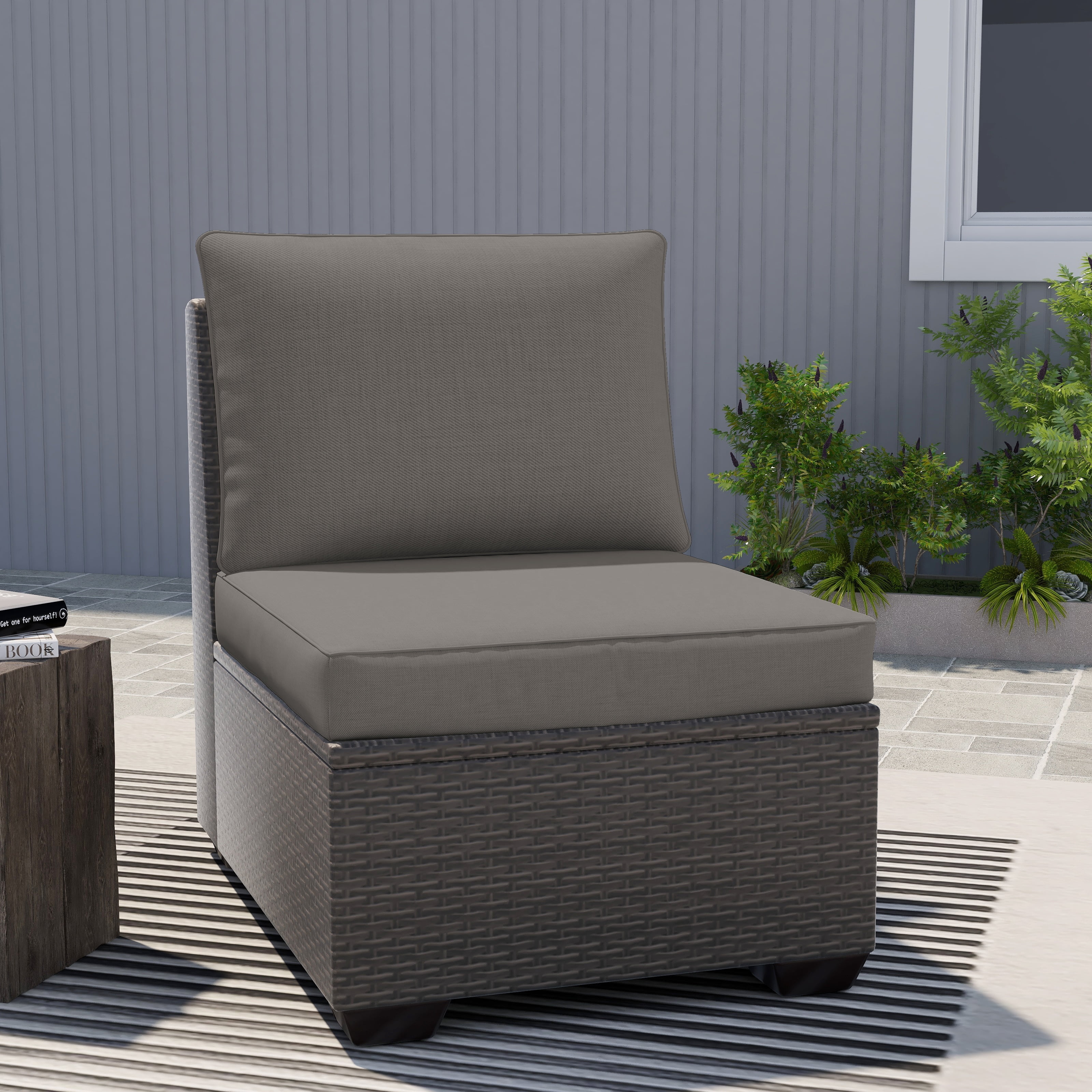 DREAMSIDEA 23-inch Outdoor Deep Seat Chair Cushion Sunbrella- Coffee ...