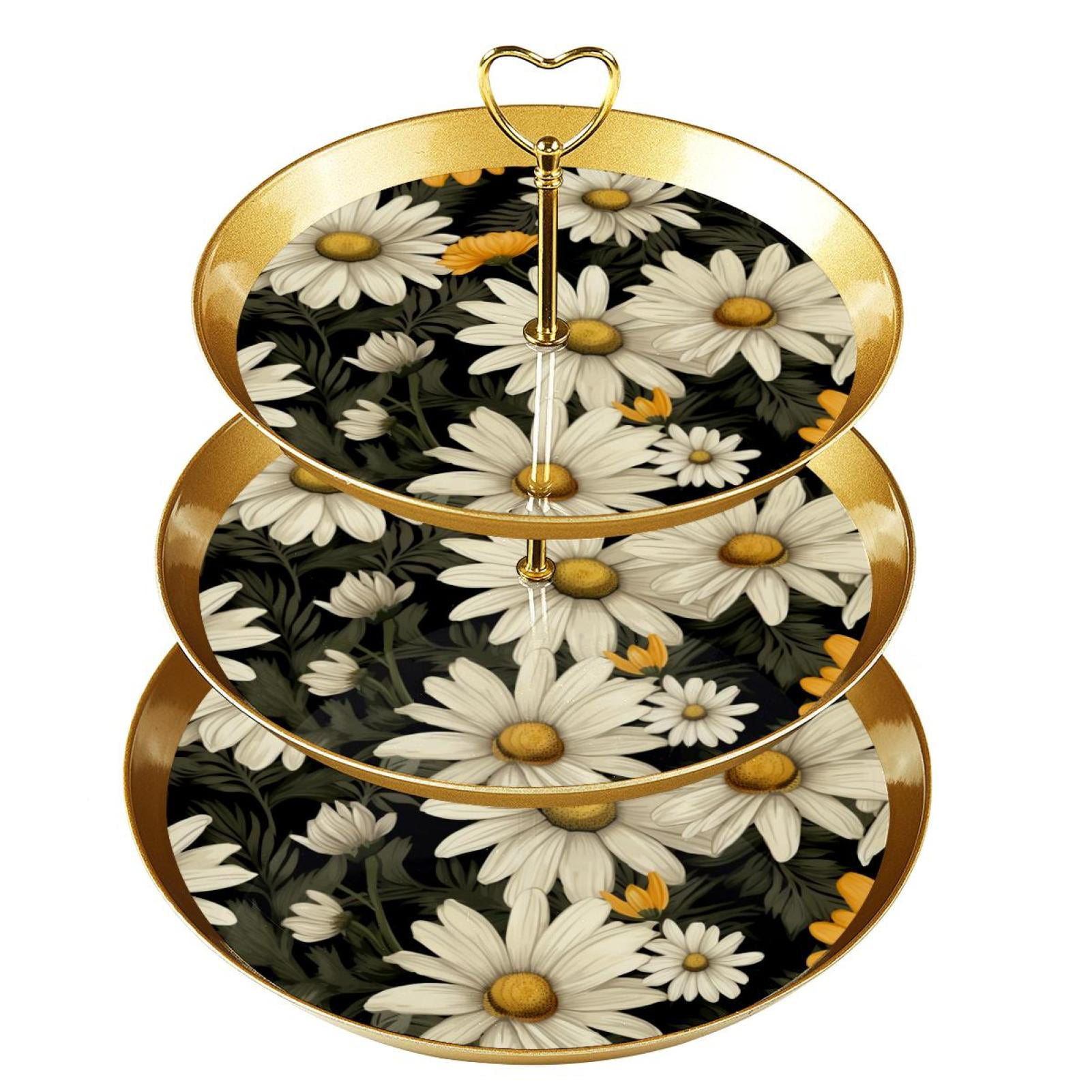 Daisy 32cm Plastic Discs Iron Pillar Earring Holder with 3 Plates Set ...