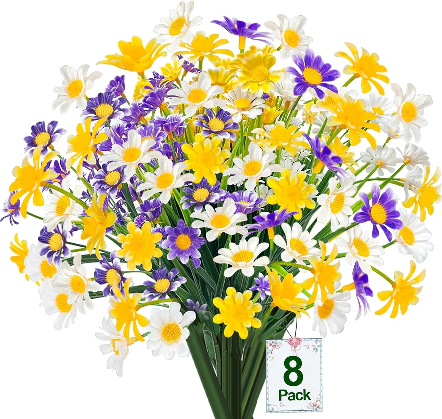 Daisy (376 Head) Artificial Flowers for Outdoor Summer Decor UV Resistant Fake Flowers Faux ...