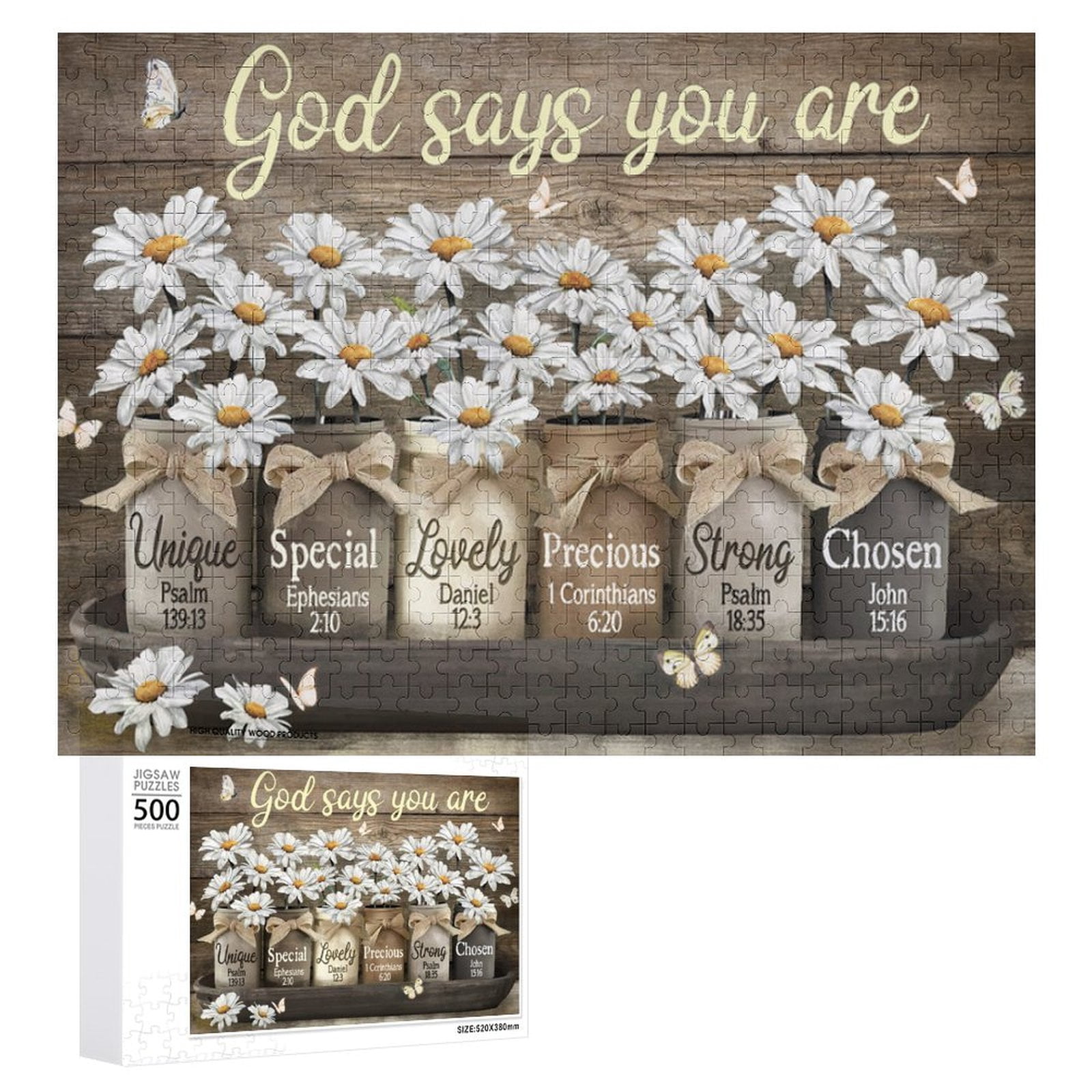 Daisy 500 Piece Jigsaw Puzzles for Adults and Kids - Jesus God Says You ...