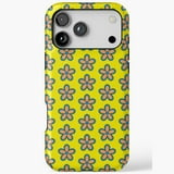 Daisy Age Cartoon Flower Art Tough Cover iPhone Case 11 through 17 Pro ...