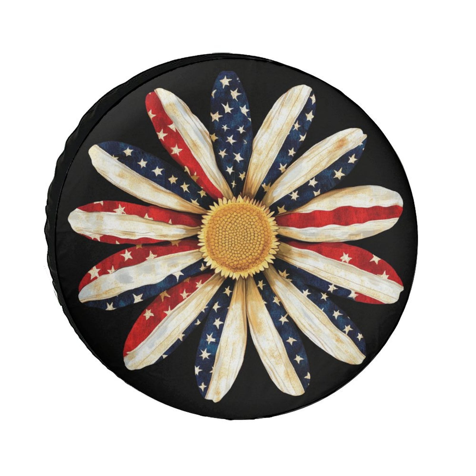 Daisy American Flag Heavy Duty Spare Tire Cover Memorial Day Patriotic ...