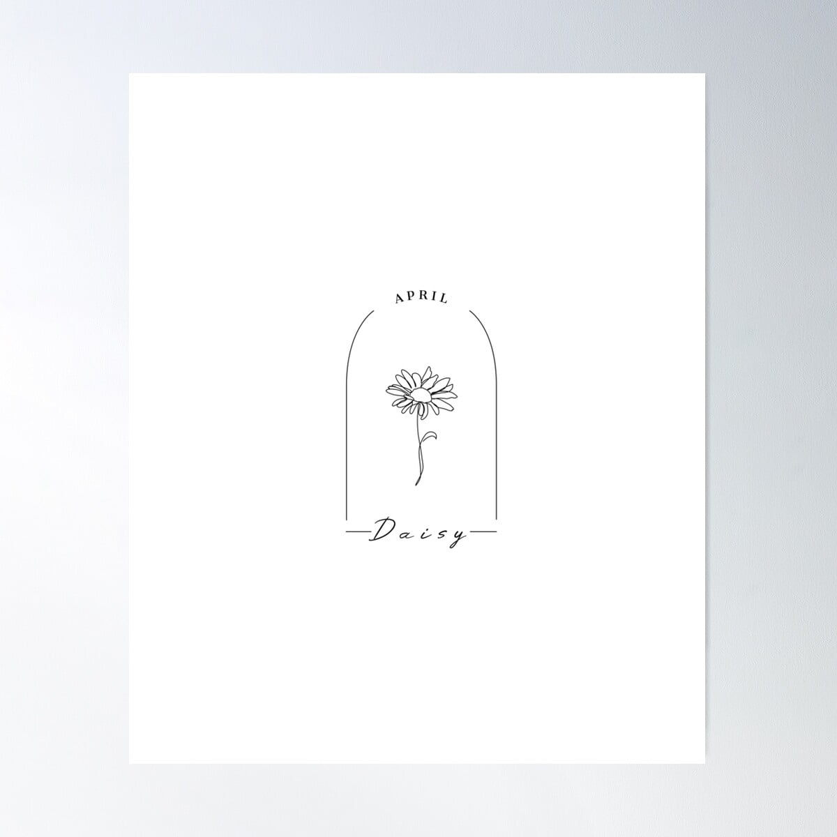 Daisy - April Birth Flower Poster Wall Art, Modern Wall Decor For ...