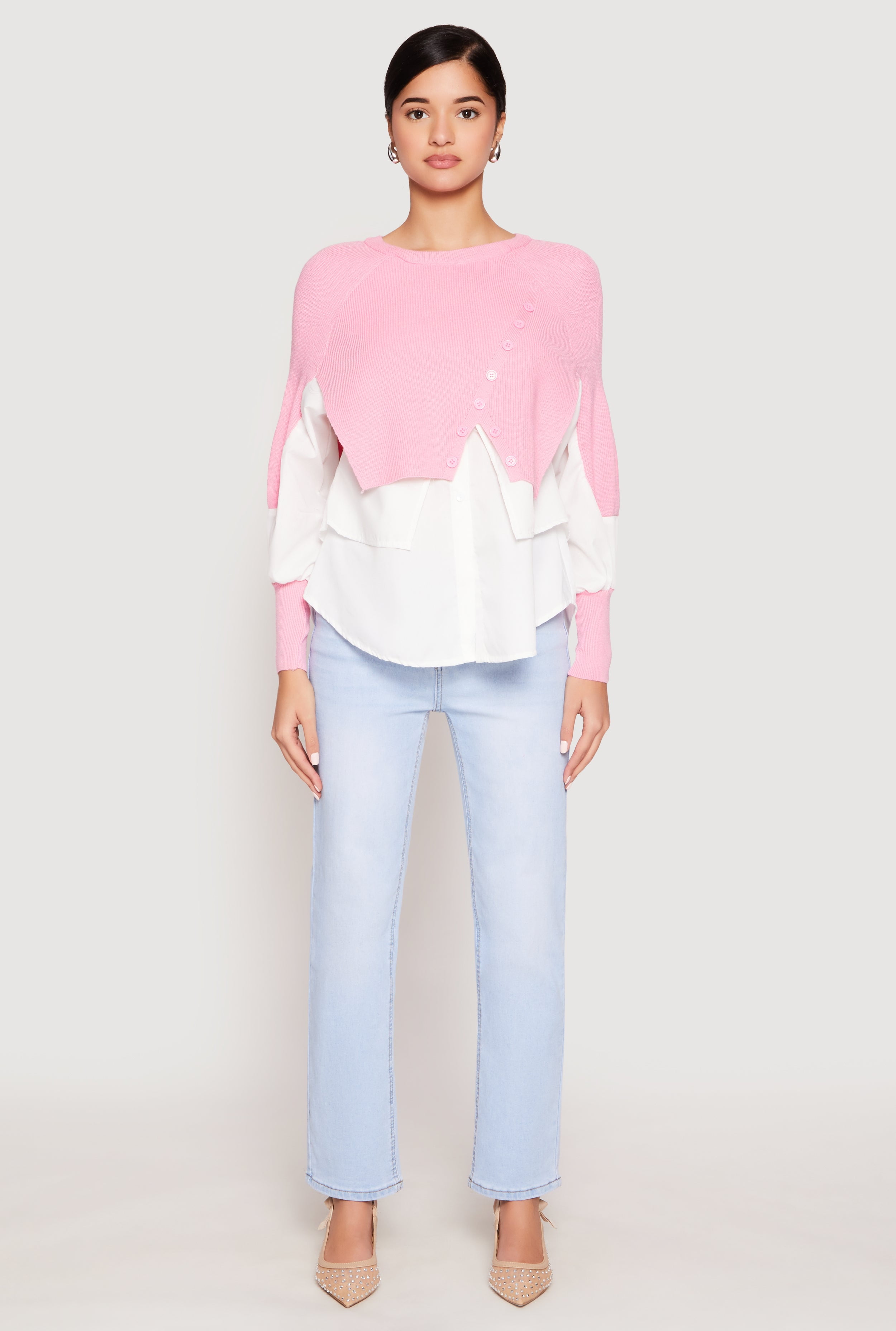 Womens Daisy Asymmetrical Knit Layered Look Top - Walmart.com