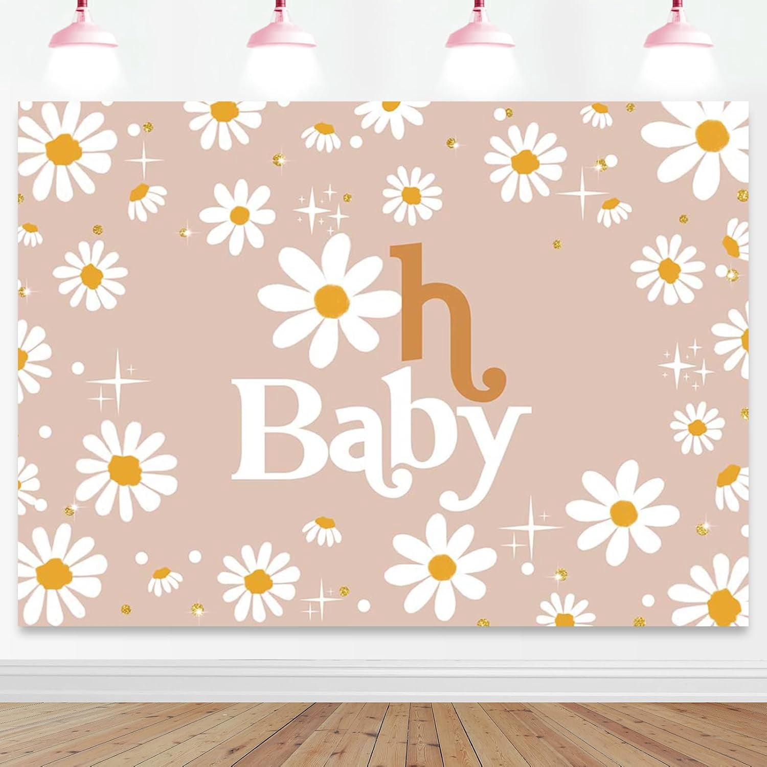 Daisy Baby Shower Backdrop Groovy Daisy Baby Shower Party Decorations ...
